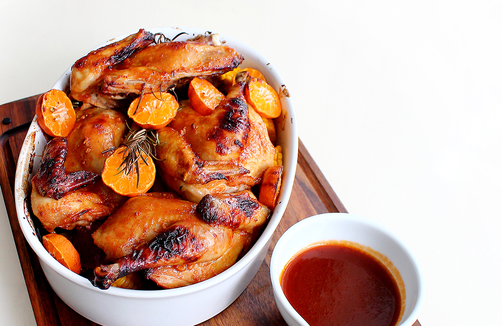 Tangerine Roasted Spring Chicken (ไก่อบกับซอสส้มจีน)