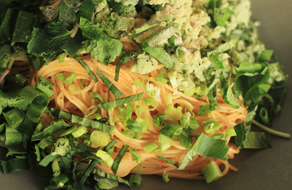 Fish Larb Capellini (คาเปลลินีลาบปลา)