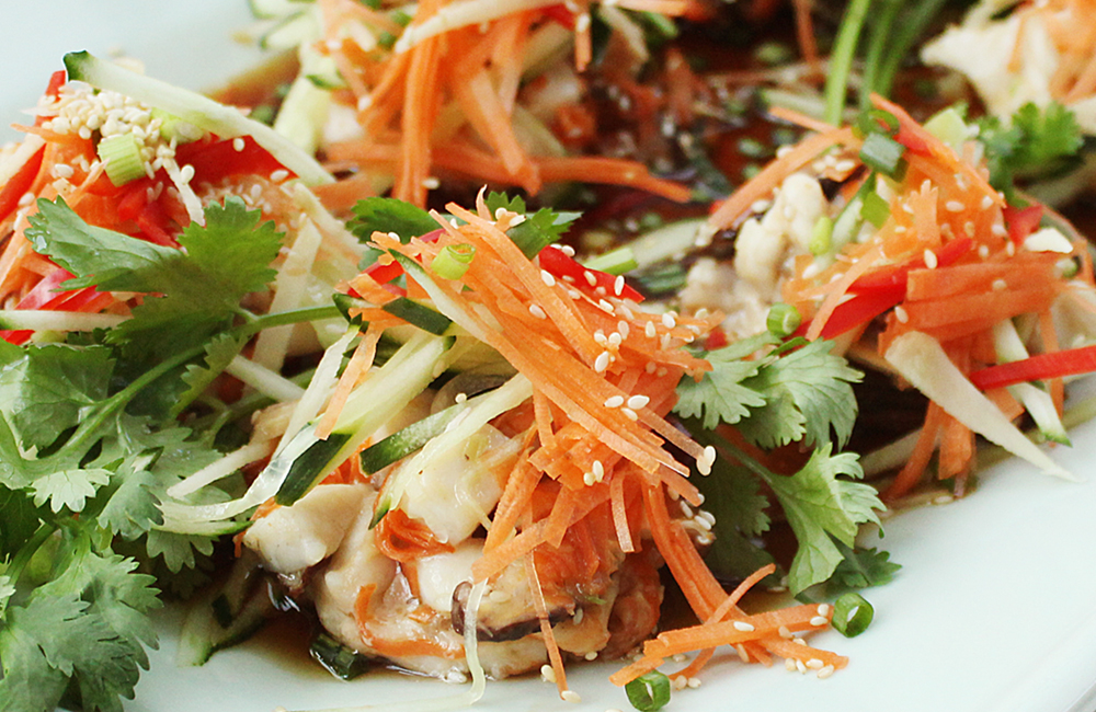 Steamed Sea Bass Cakes (ปลากะพงทรงเครื่อง)