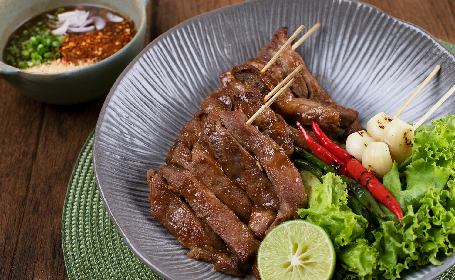 Fermented Anchovy Barbeque Skewer (หมูปิ้งปลาร้าบาร์บีคิว)