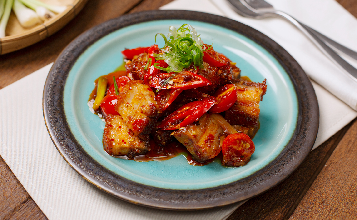 Crispy Pork In Thai Chilli Jam หมูกรอบผัดพริกเผา