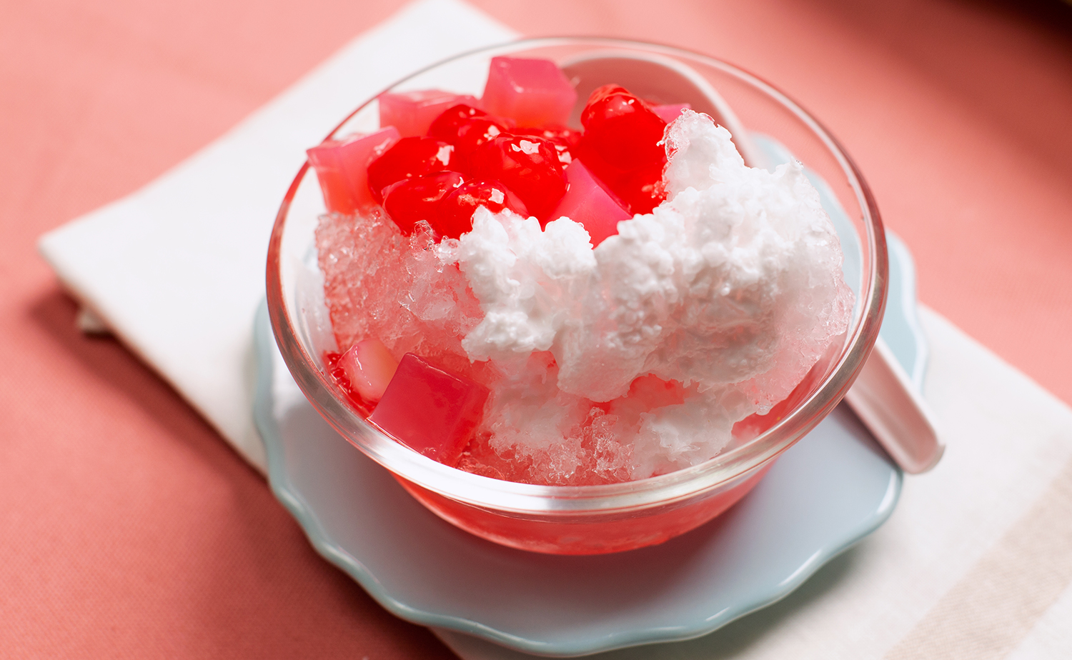 Red Ruby with Watermelon Coconut Gel (ทับทิมกรอบวุ้นมะพร้าวแตงโม)