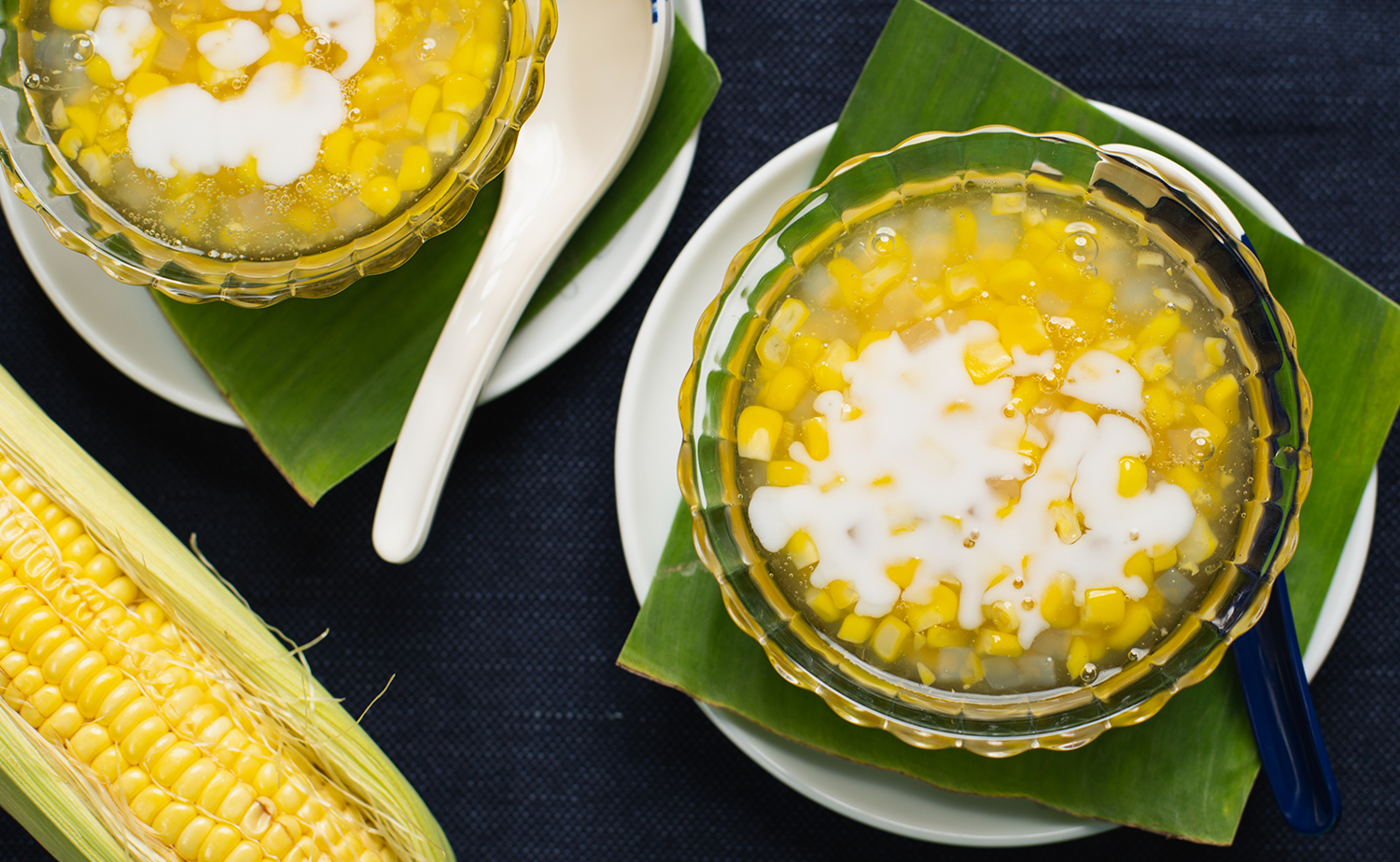 Corn and Coconut Thai Pudding (เต้าส่วนข้าวโพดวุ้นมะพร้าว)