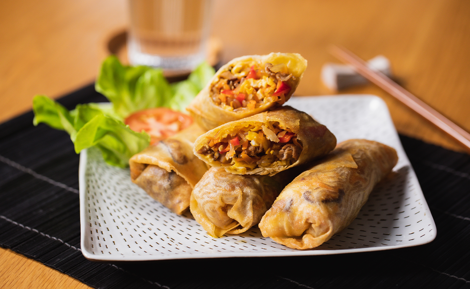 Japchae Rolls (เปาะเปี๊ยะจับเช)