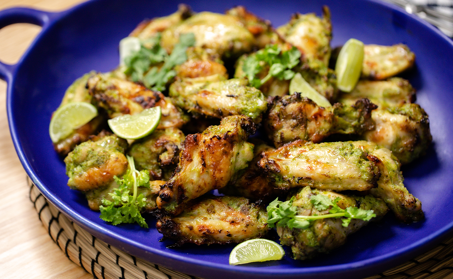 Grilled Green Curry Chicken Wings (ปีกไก่เขียวหวานย่าง)