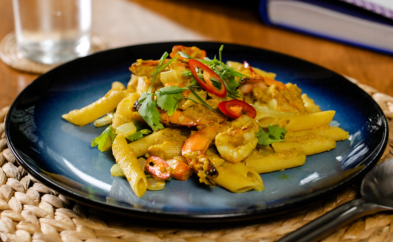 Curry Prawn Penne (เพนเน่ผัดผงกะหรี่กุ้ง)