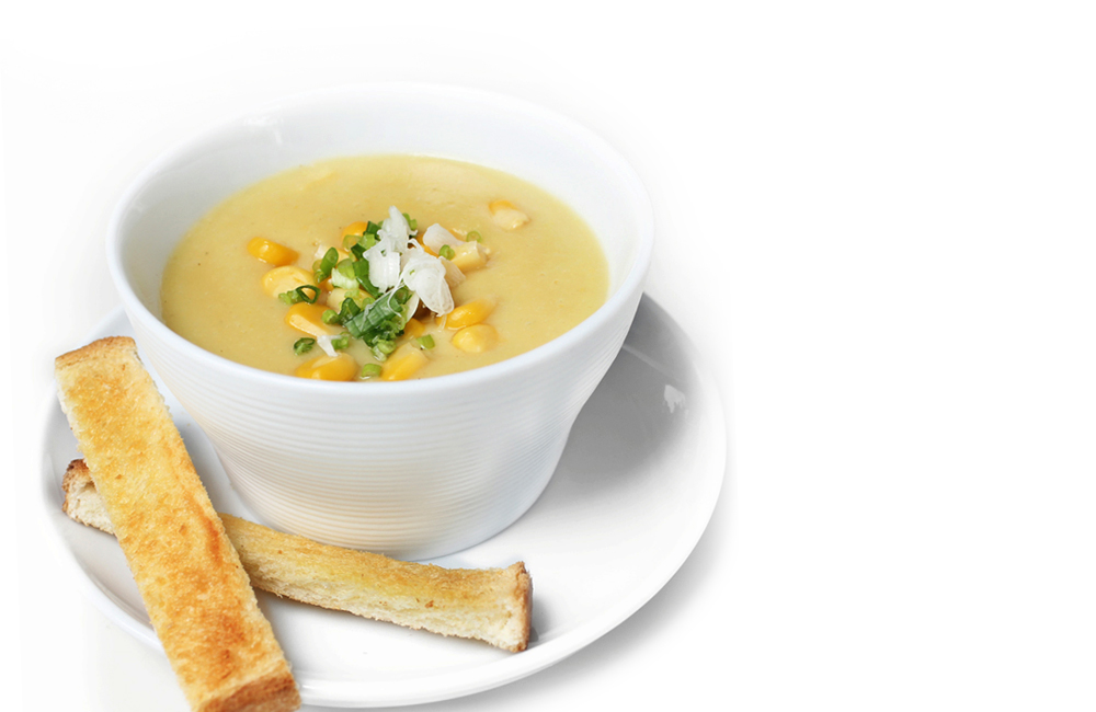 Corn & Bread Soup (ซุปข้าวโพดกับขนมปัง)