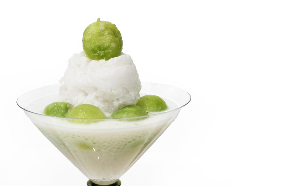 Sagu Melon Coconut Granita (สาคูเมลอนนมสดมะพร้าวเผาหวานเย็น)