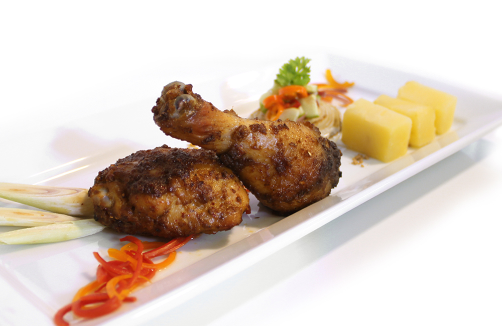 Grilled Mussaman Chicken with Baked Potato (ไก่ย่างมัสมั่น)