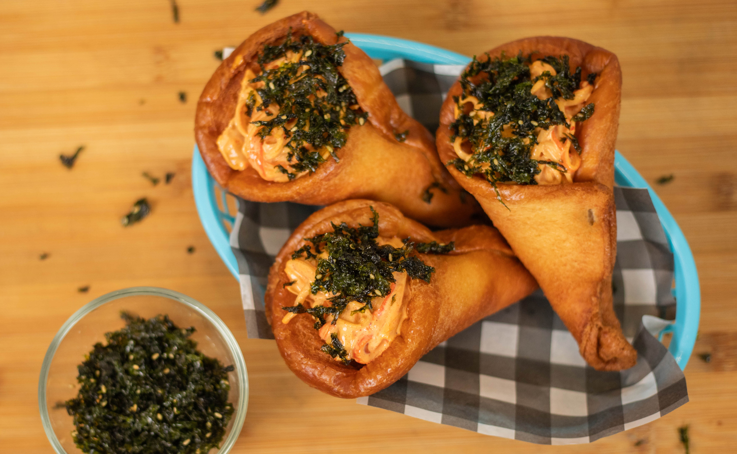 Kimchi & Crabstick Crispy Bread Cone (โคนปังทอดไส้สลัดปูอัดกิมจิ)