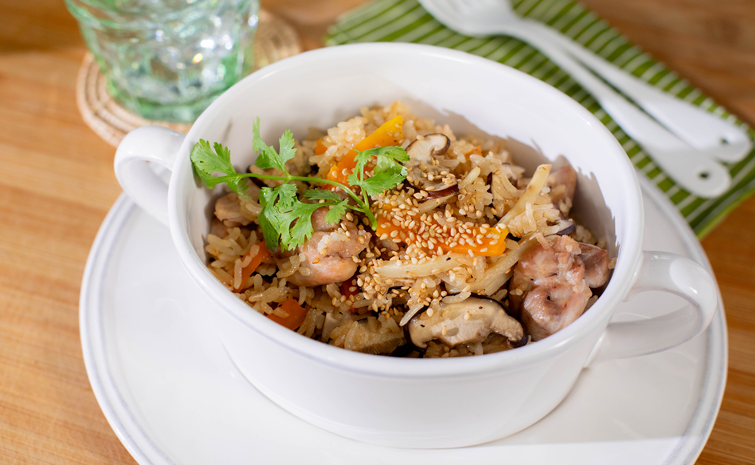 Rice Cooker Chicken Rice (ข้าวอบซุปไก่)