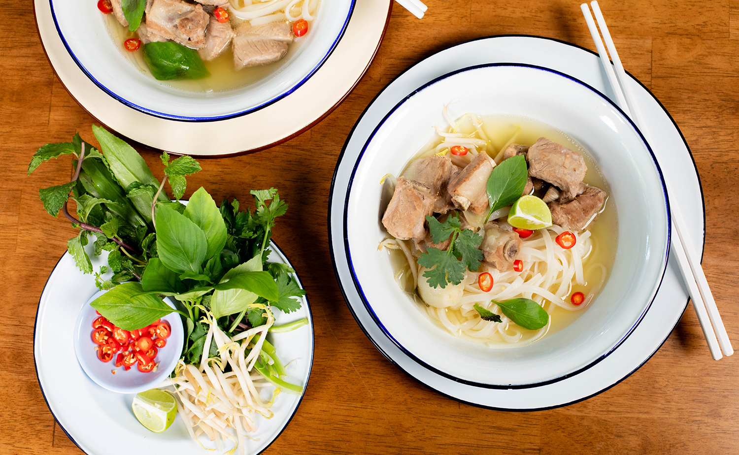 Tom Yum Coconut Pork Ribs Pho (เฝอซี่โครงหมูอ่อนต้มยำน้ำมะพร้าว)