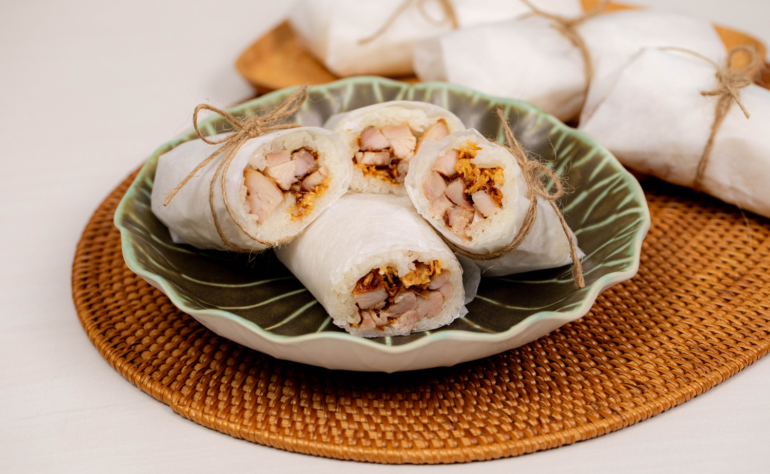 Sticky Rice Wrap with Grilled Chicken (แรปข้าวเหนียวไก่ย่าง)