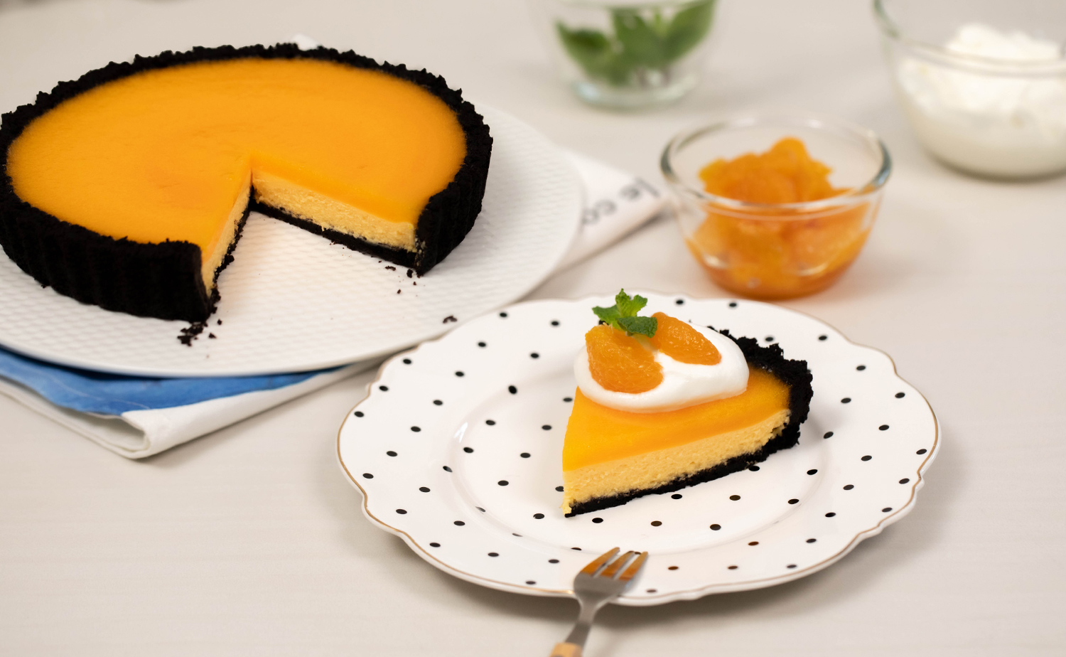 Mandarin Orange Cheesecake Tart (แมนดารินออเร้นท์ชีสเค้กทาร์ต)