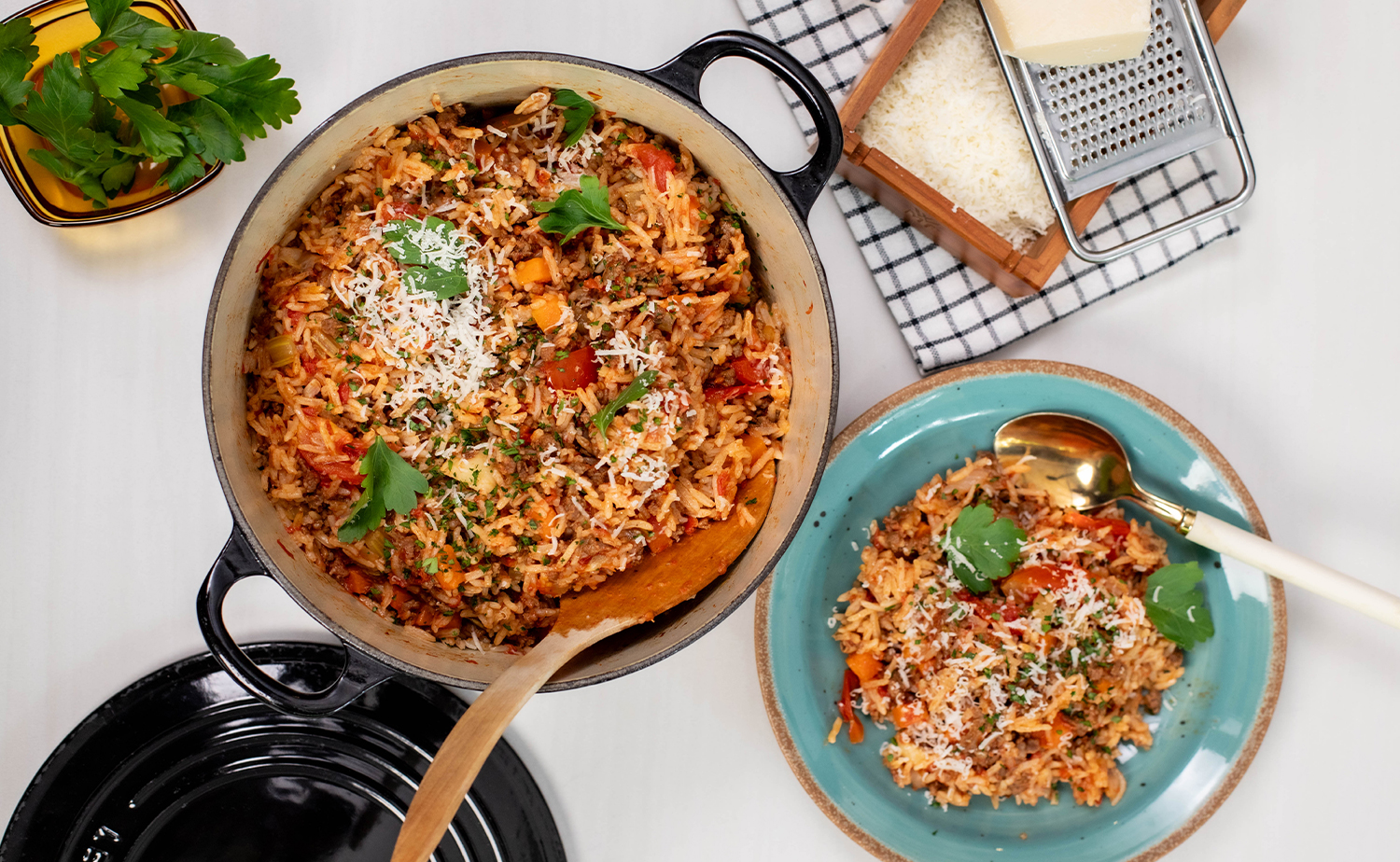 Italian Beef Rice Pilaf (ข้าวอบเนื้อสไตล์โบโลเนส)