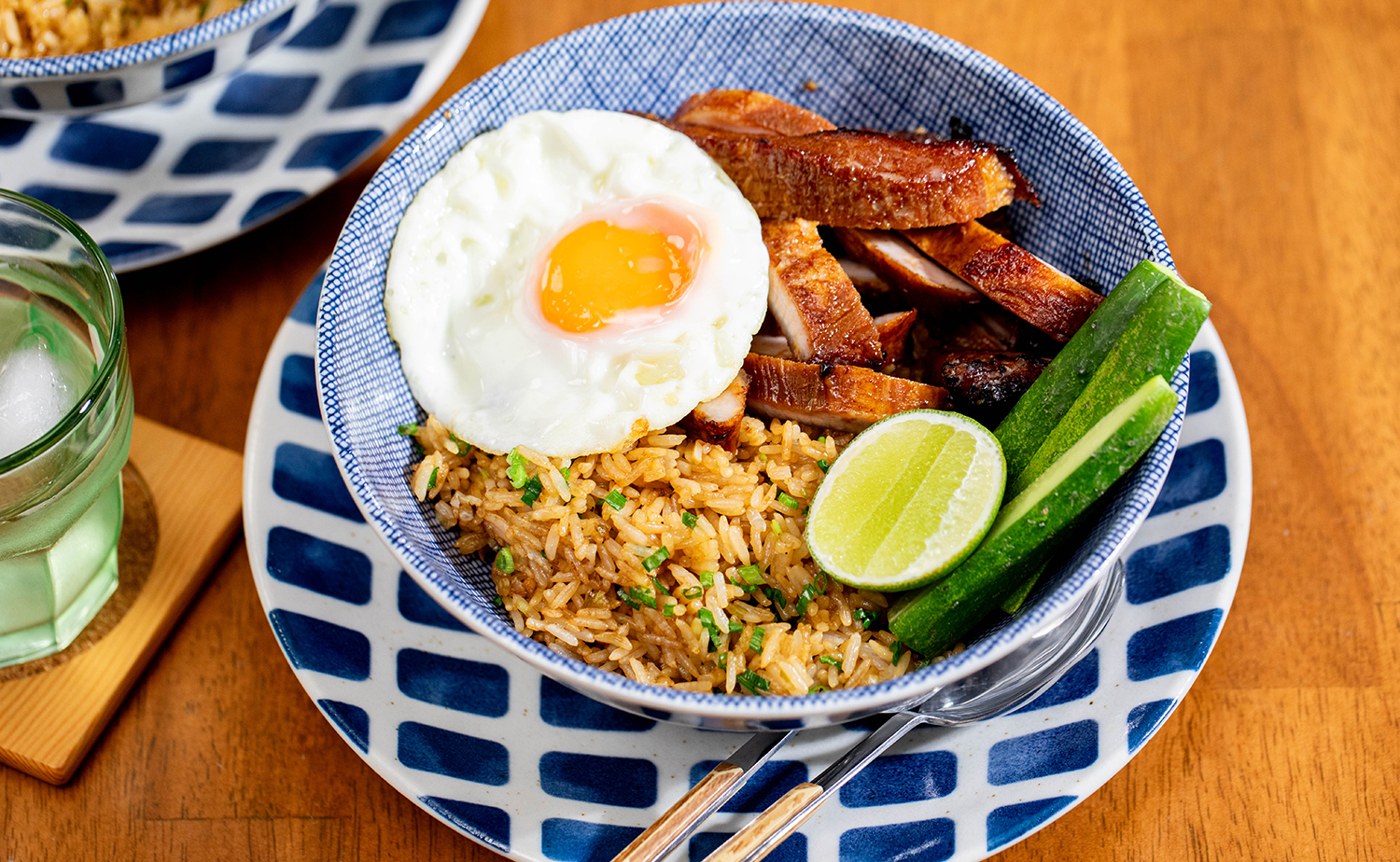 Soy Sauce Fried Rice with Grilled Pork (ข้าวผัดซีอิ๊วหมูย่าง)