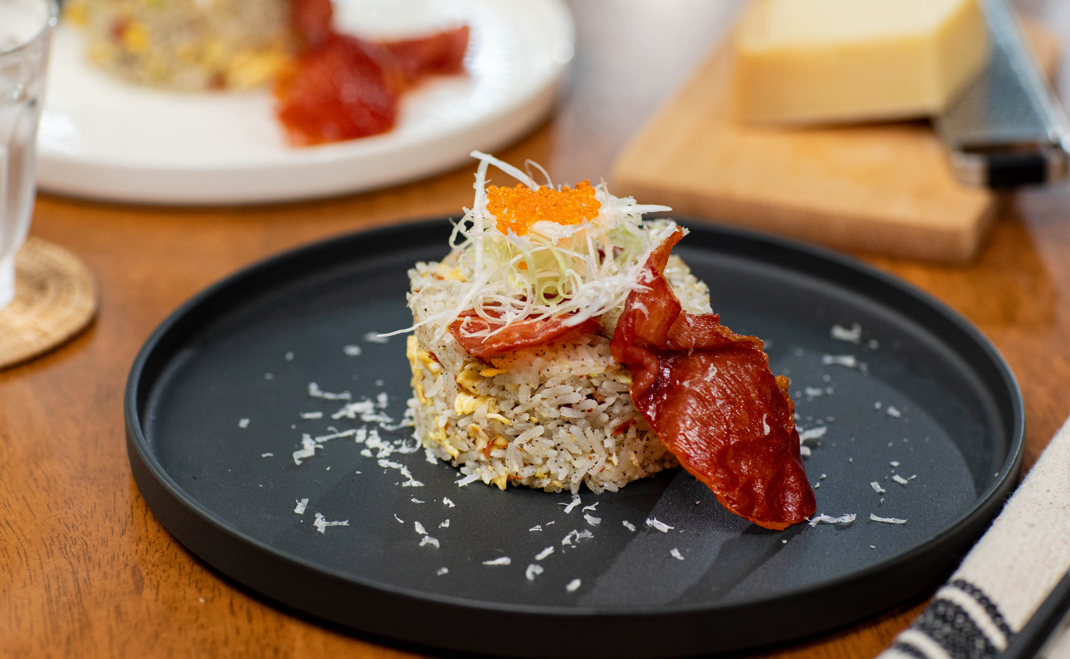 Truffle Fried Rice with Crispy Parma Ham (ข้าวผัดทรัฟเฟิล พาร์ม่าแฮมกรอบ)